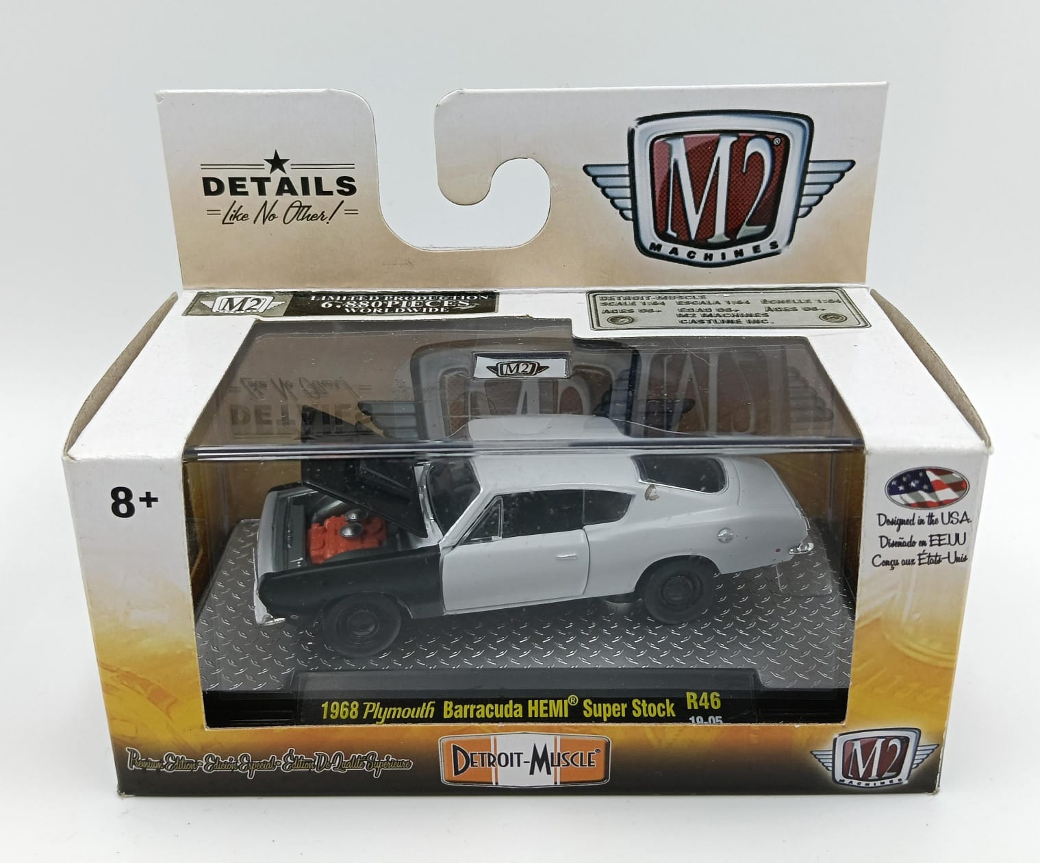 M2 MACHINES ACRYLIC BOX 1968 Plymouth Barracuda HEMI Super Stock 6,880 ...