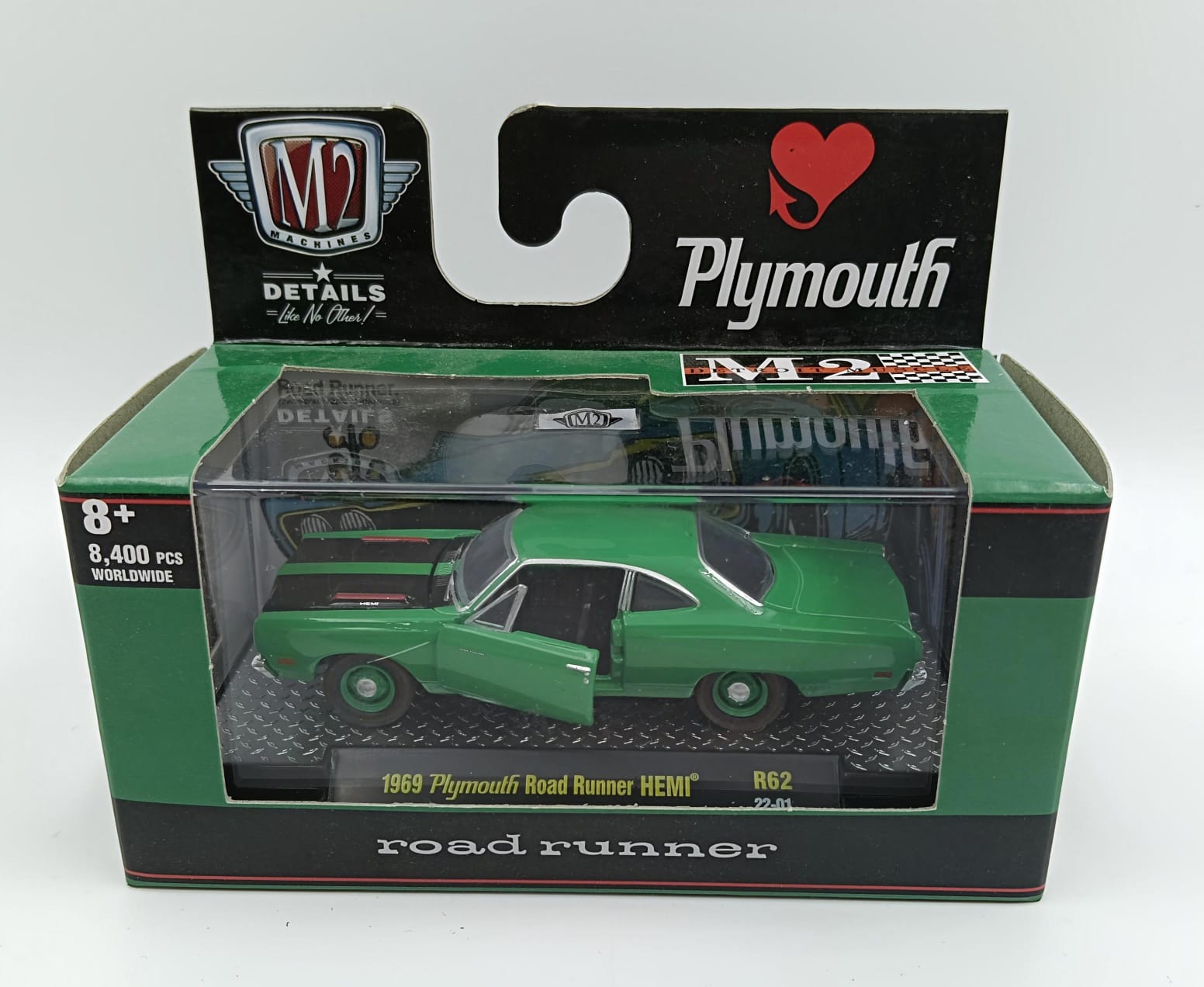 M2 MACHINES ACRYLIC BOX 1969 Plymouth Road Runner HEMI 8,400 Pieces ...